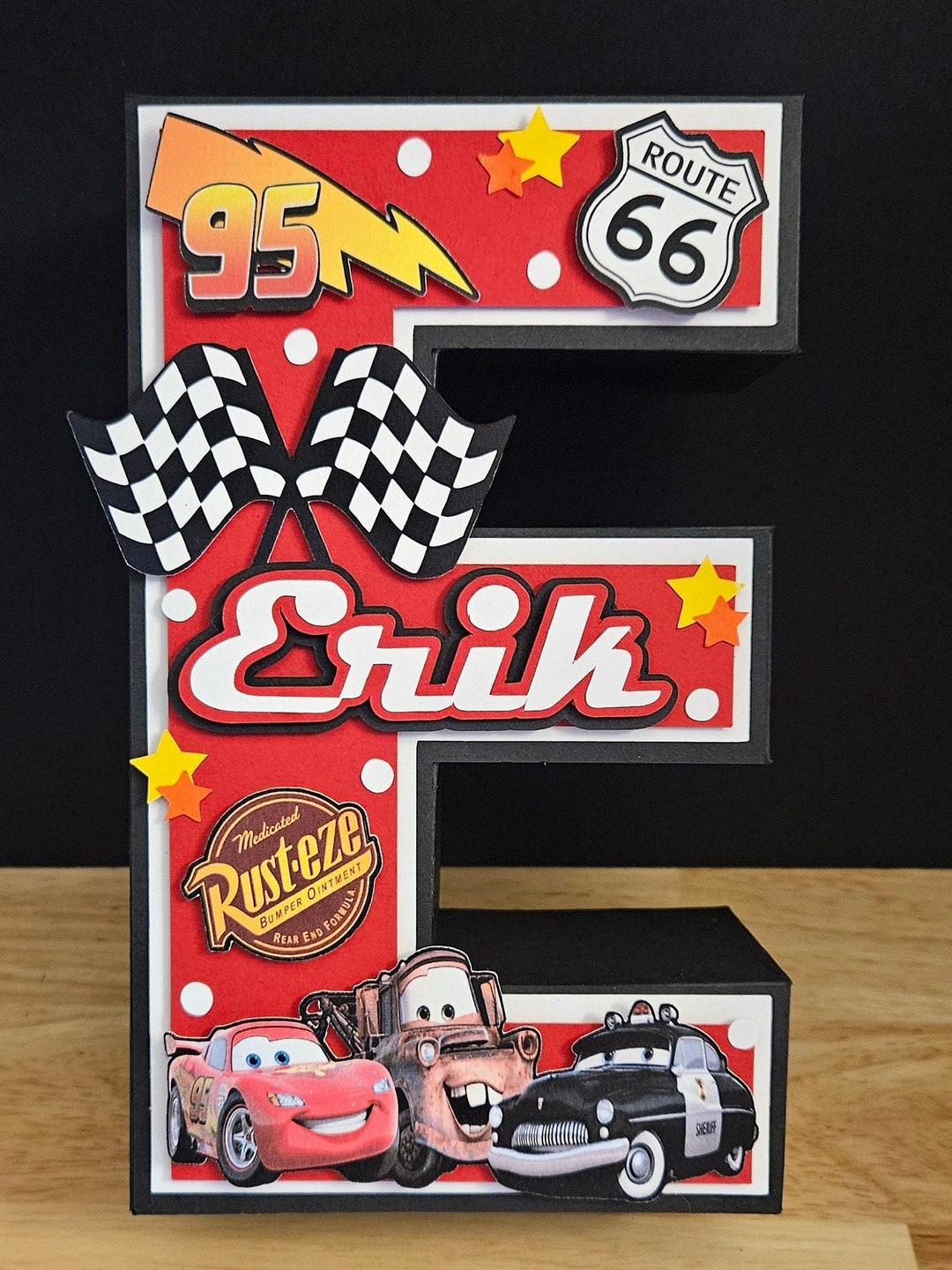 Cars Themed 3D Paper Letter - Etsy
