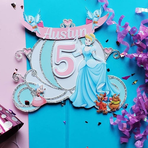 Cinderella Cake Topper Cake Topper Birthday Party Birthday - Etsy