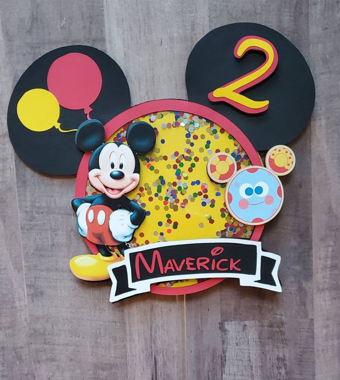 Custom Mickey Mouse Shaker Cake Topper - Etsy