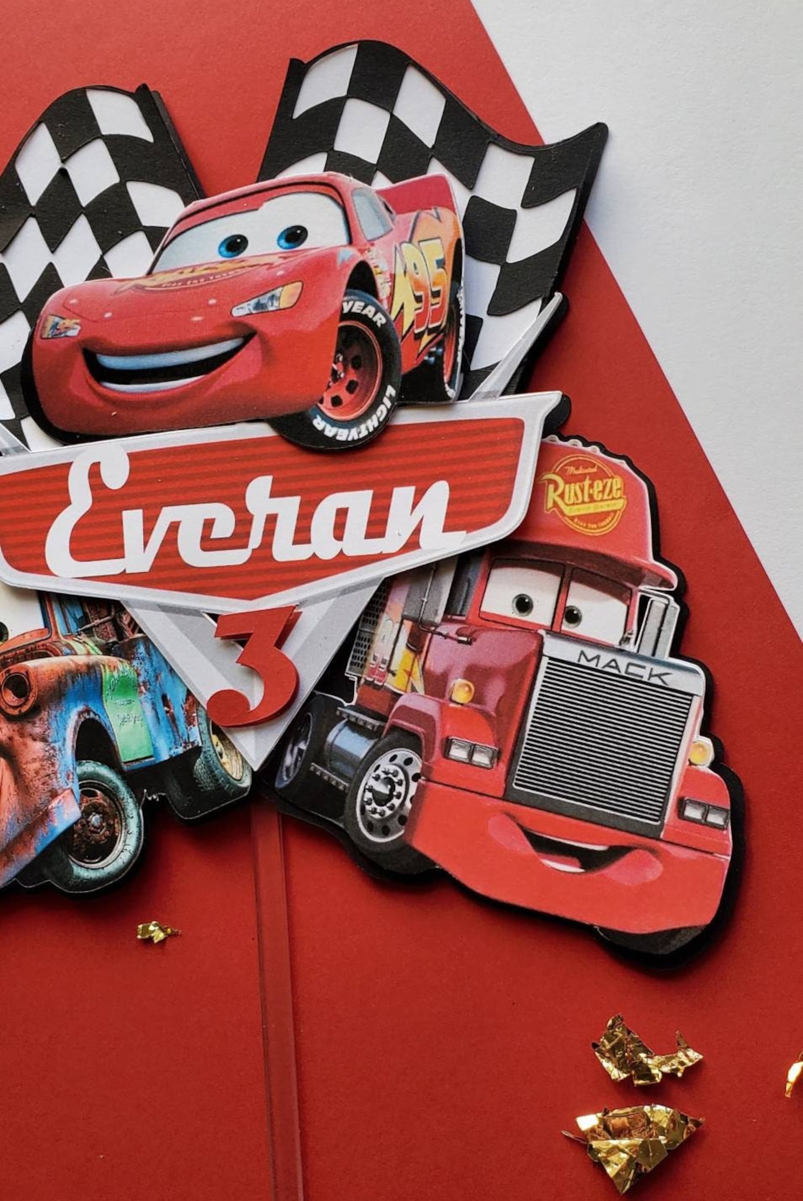 Cars/ Lightning Mcqueen Cake Topper - Etsy