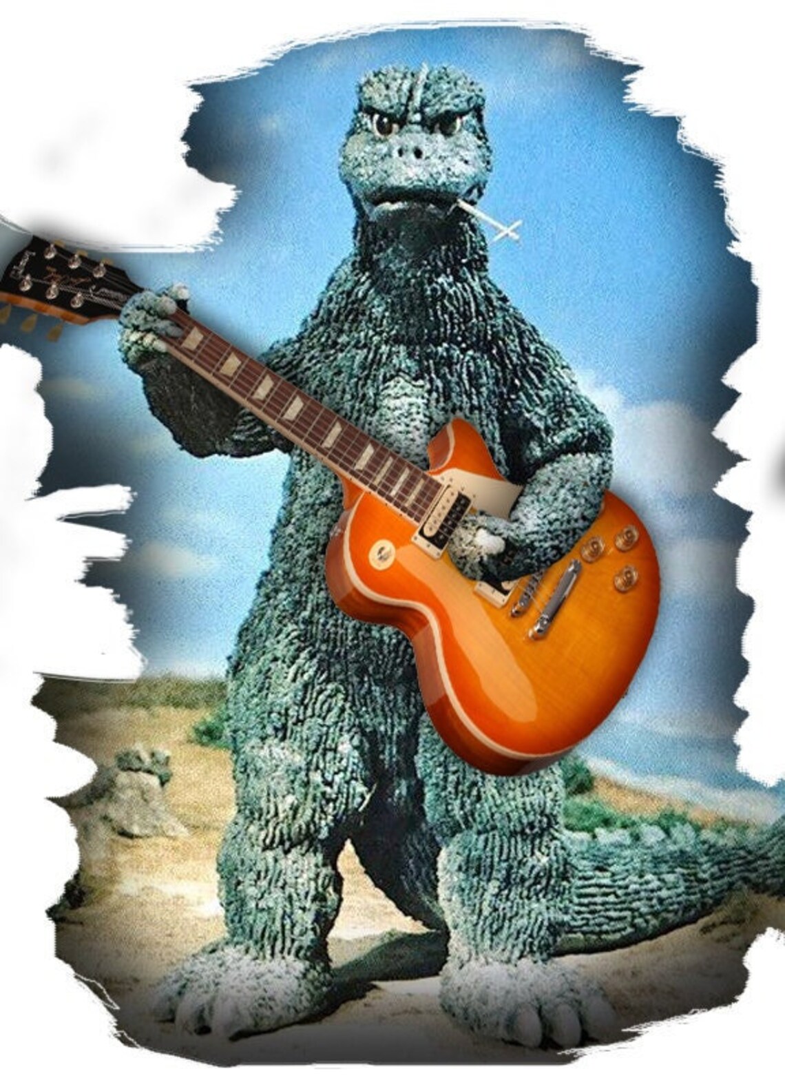 GODZILLA Guitar Legend in Color Monsters of Rock T-shirt - Etsy