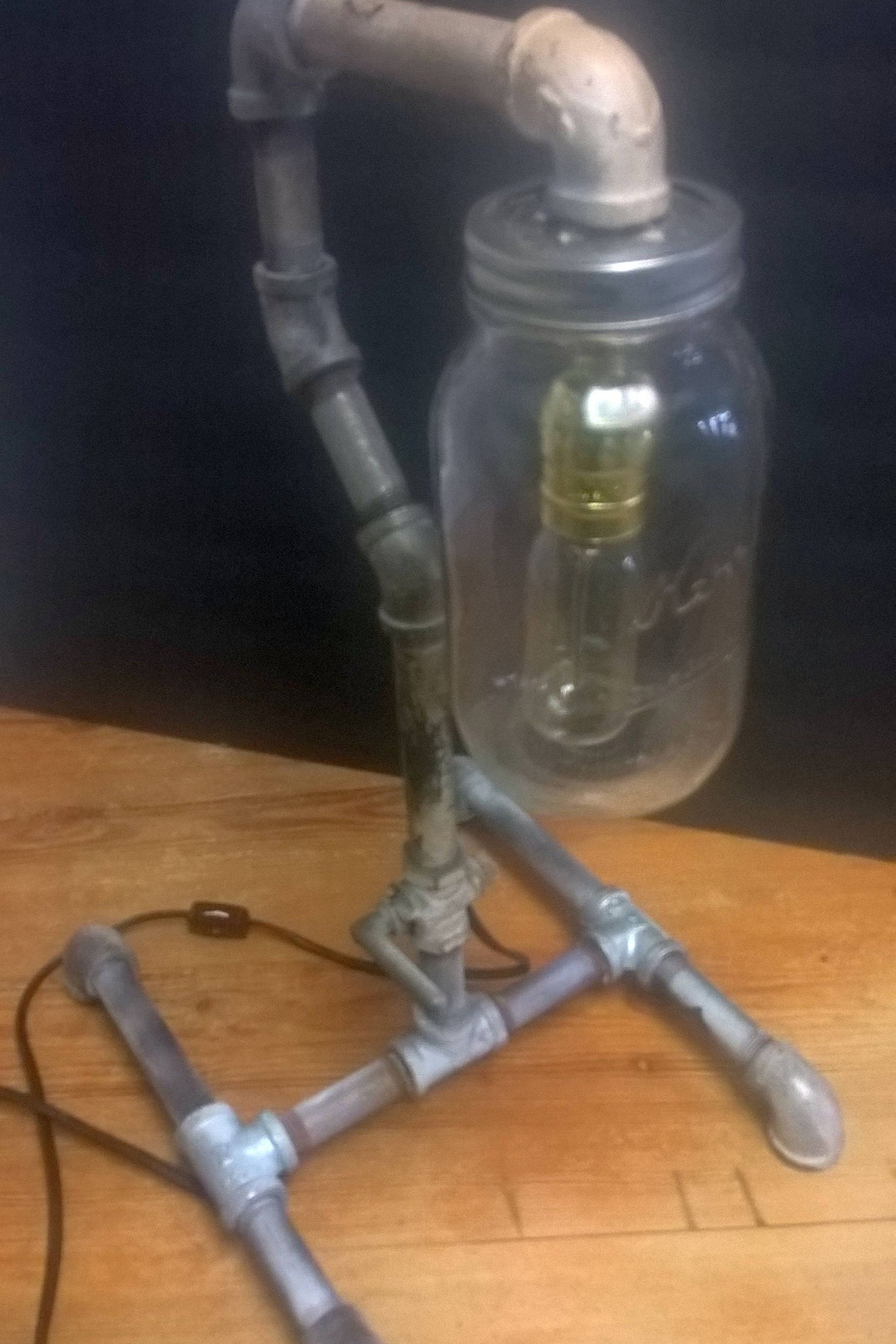Steampunk Water Pipe Mason Jar Lamp - Etsy