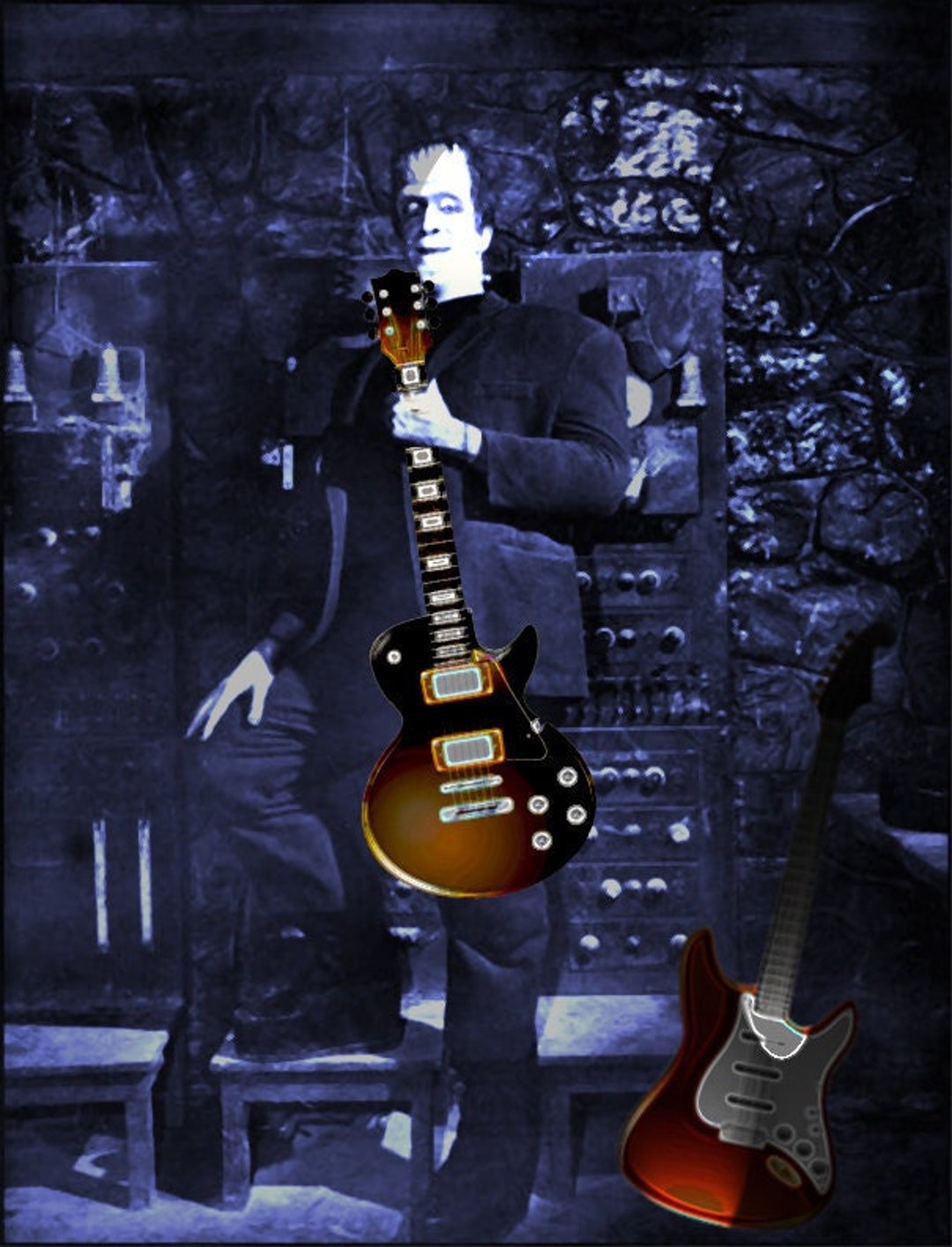 Herman Munster Guitar Hero Monsters of Rock T-shirt - Etsy