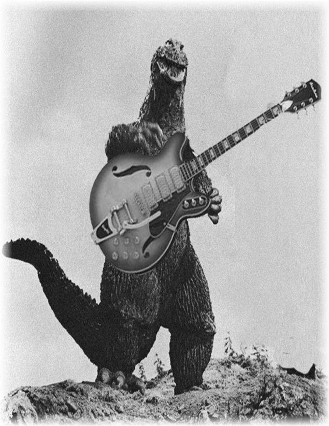 GODZILLA Guitar Legend Monsters of Rock T-shirt - Etsy