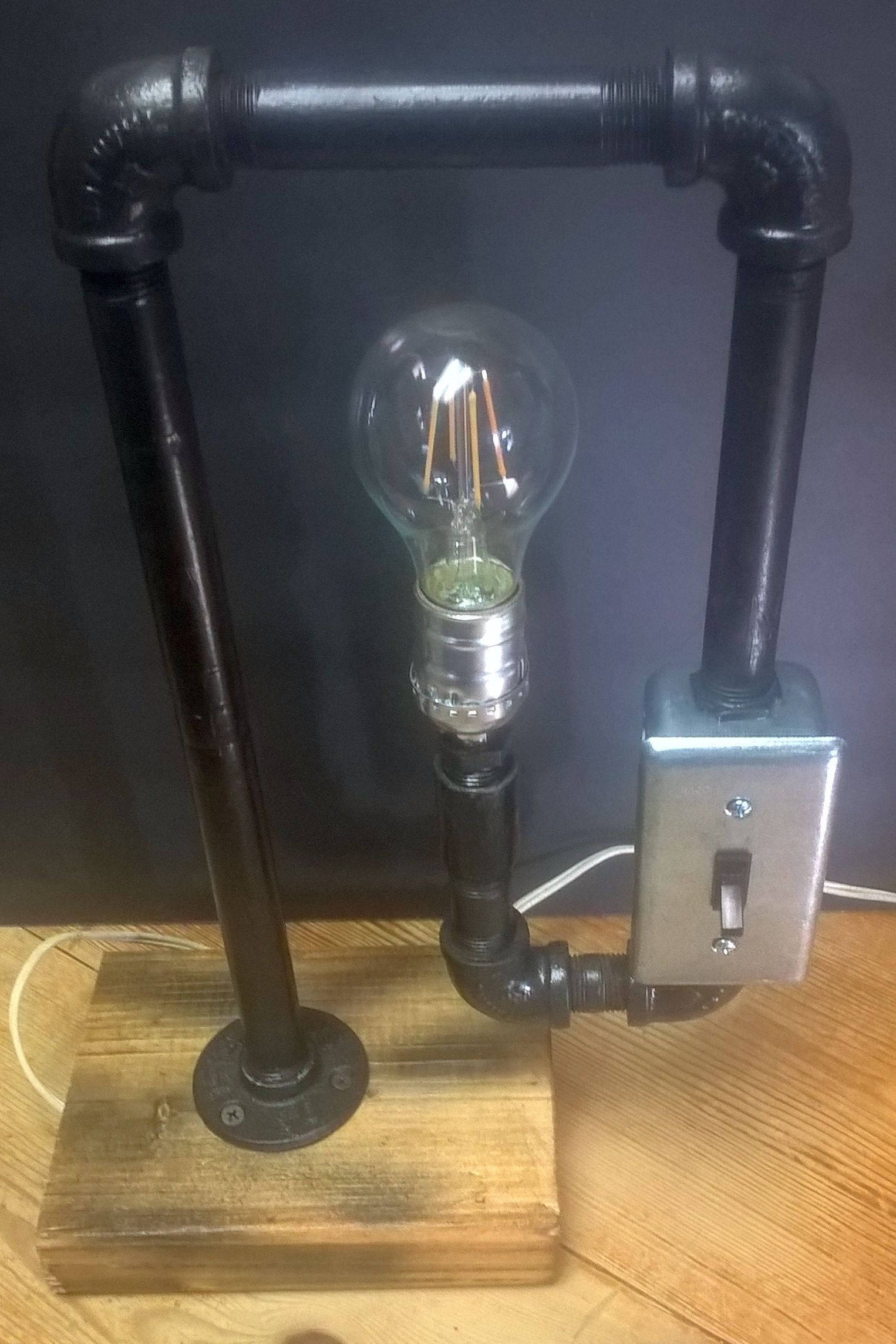 Steampunk Water Pipe Lamp Black With On/off Switch - Etsy