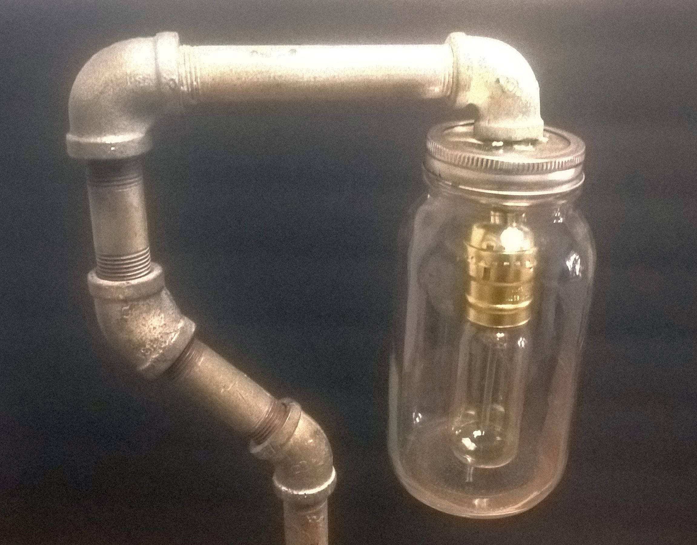 Steampunk Water Pipe Mason Jar Lamp - Etsy