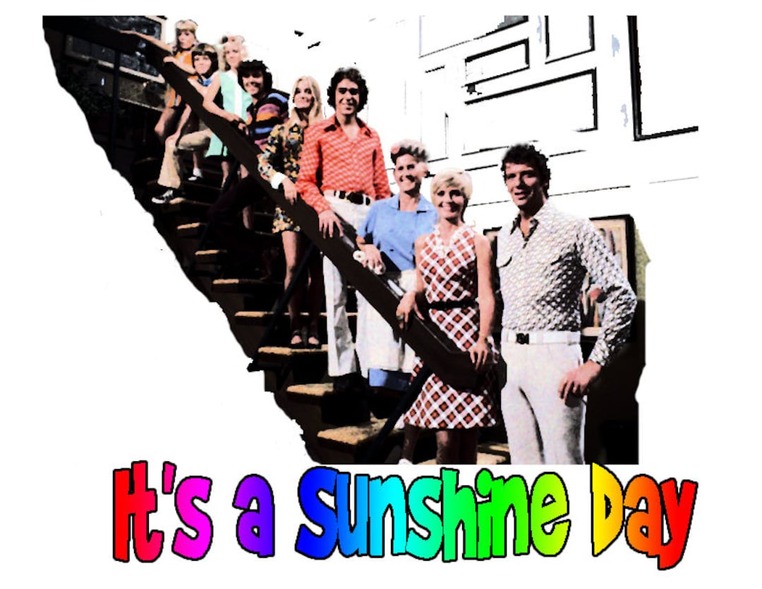 The Brady Bunch on the Stairs It's a Sunshine Day T-shirt - Etsy