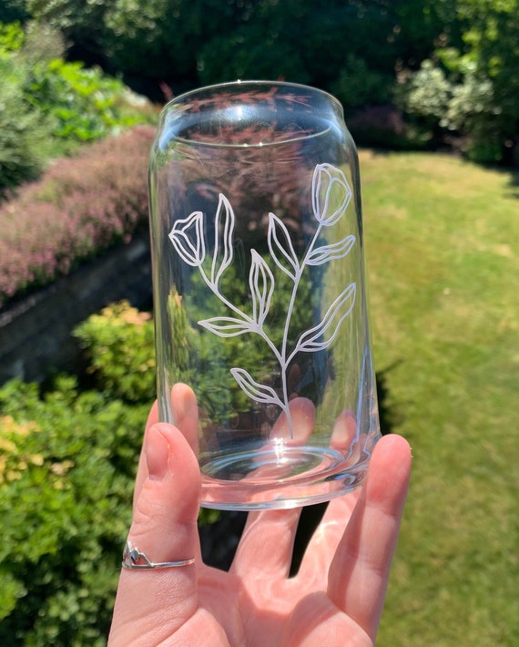 Kitchen & Dining Soda Can Glass Floral Can Glass Cold Cup Can Cup ...