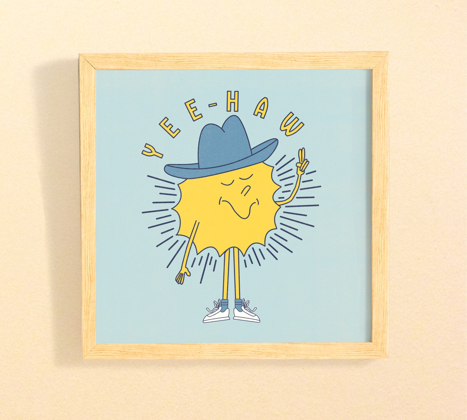 Retro Cowboy Art Print: Yee-haw Western Dorm Decor - Etsy
