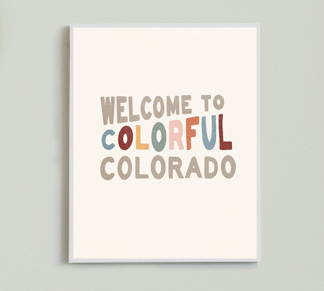 Welcome to Colorful Colorado Text Poster Retro Ski Groovy Nature Design ...