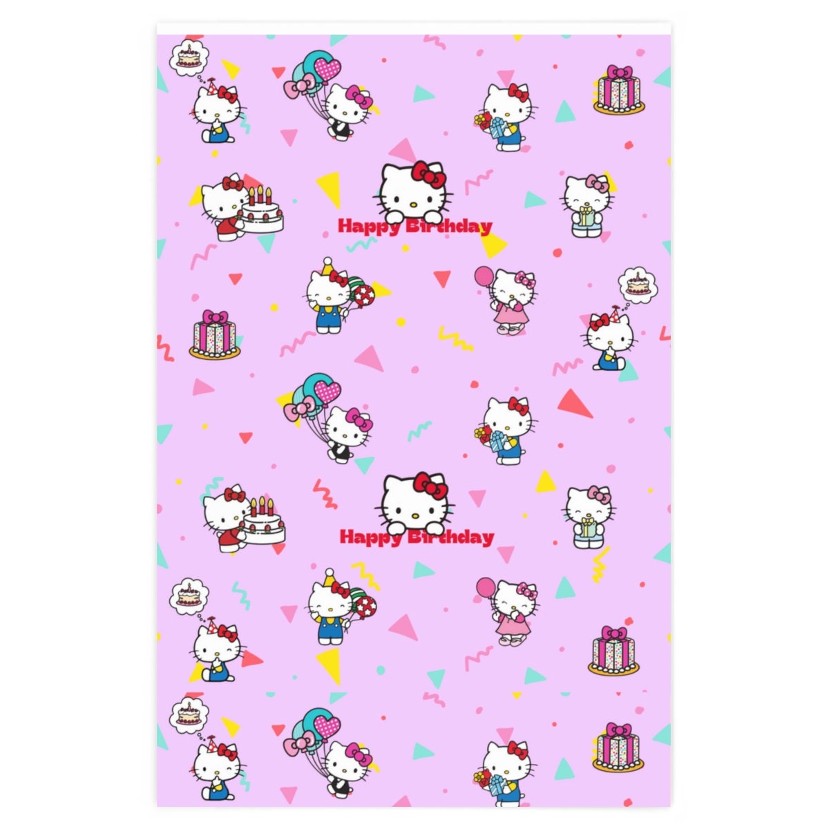 Hello Kitty Wrapping Paper, Birthday Gift Wrap, Gifts, Sanrio, Kawaii ...