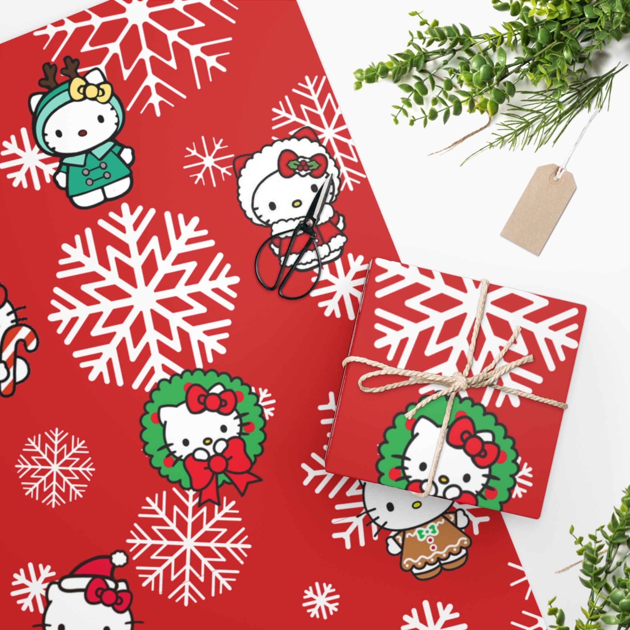Hello Kitty Wrapping Paper, Holiday Gift Wrap, Christmas Gifts, Sanrio ...