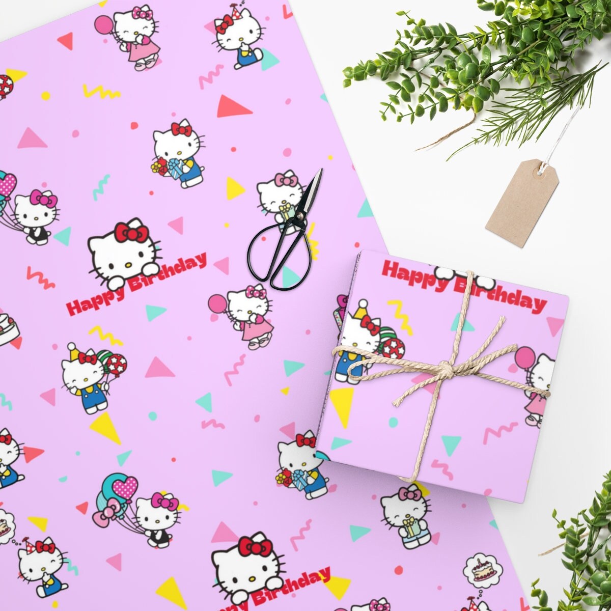 Hello Kitty Wrapping Paper, Birthday Gift Wrap, Gifts, Sanrio, Kawaii ...