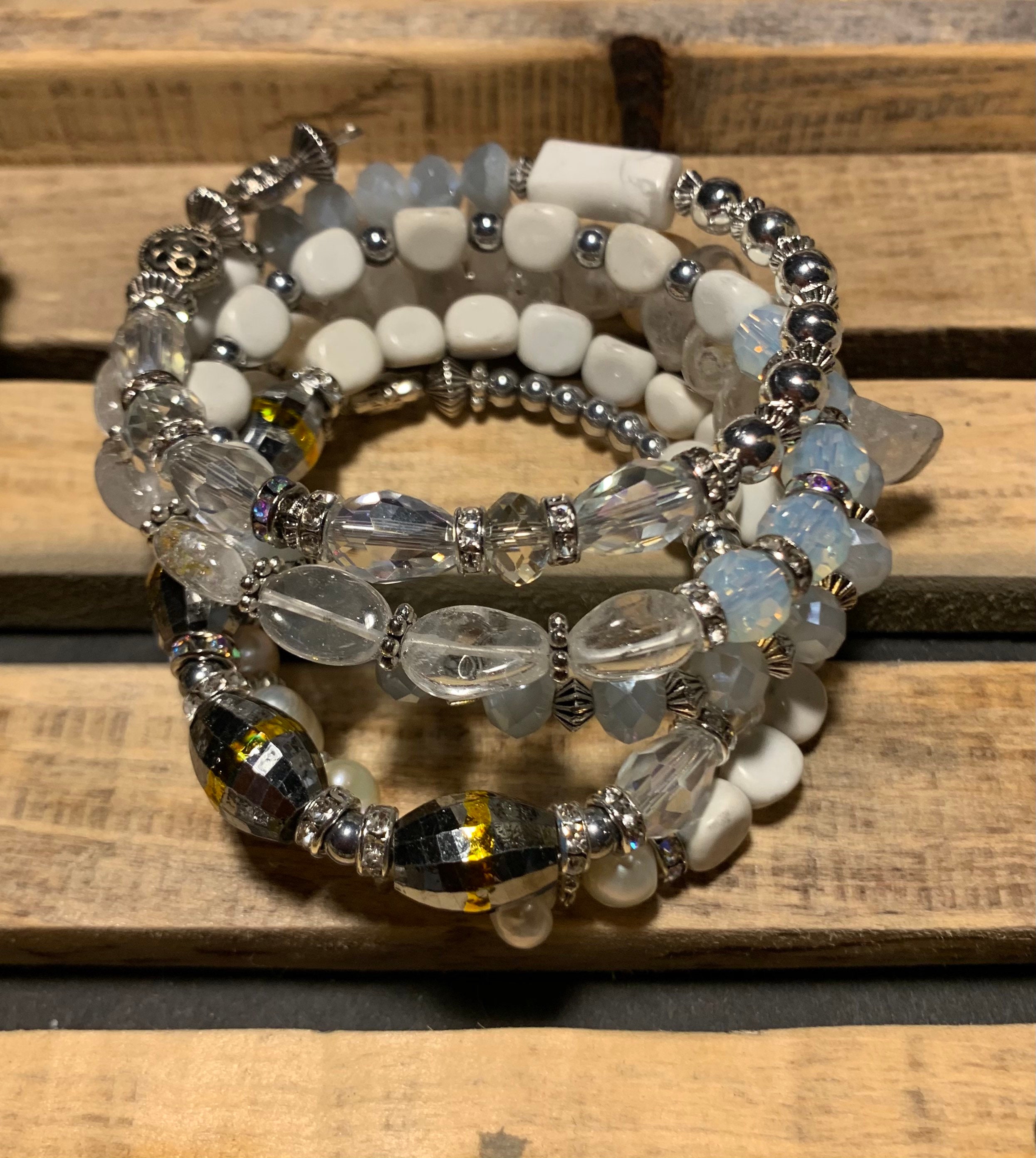 Bohemian Memory Wire Bracelets - Etsy