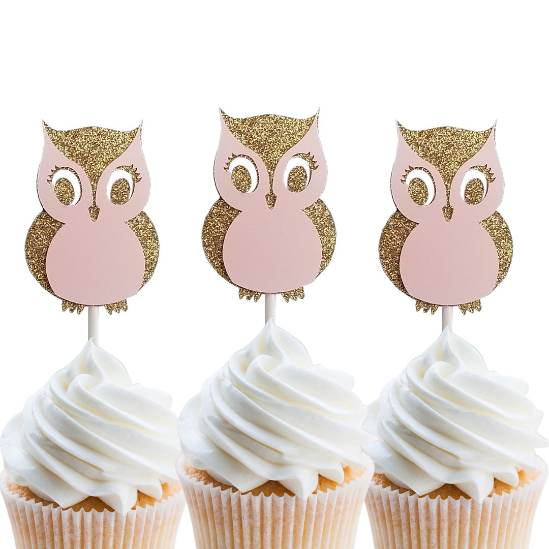 Owl Cupcake Toppers, Owl Toppers, Baby Shower Cupcake Toppers, Owl Baby ...