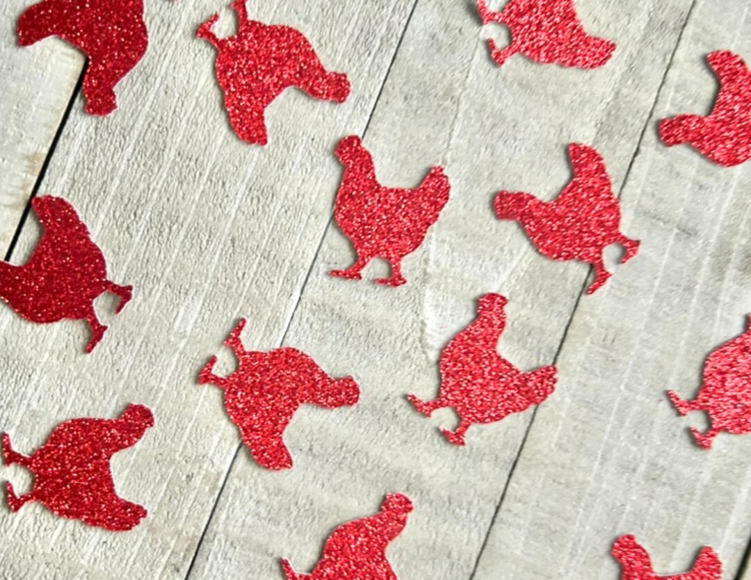 Chicken Confetti, Farm Party Confetti, Chicken Themed Party Decor, Red ...