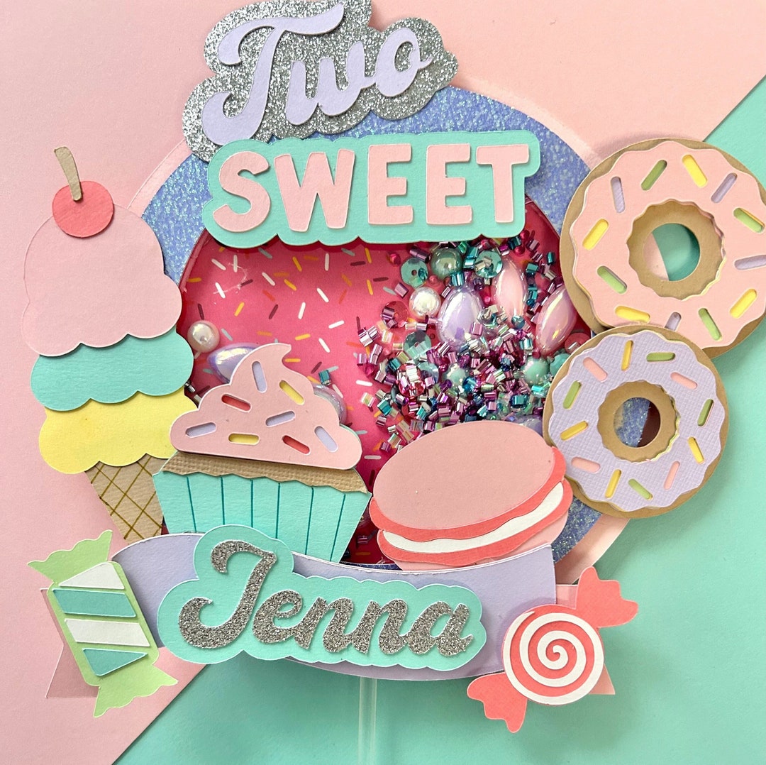 Two Sweet Cake Topper, Sweet One, 1st Birthday, Second Birthday, Custom ...