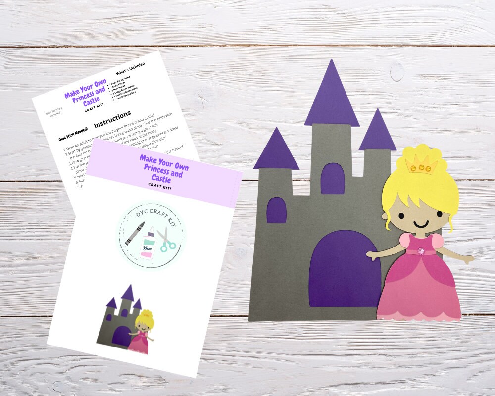 Princess Craft Kit Kids Craft Kit Paper Crafts Kid's | Etsy