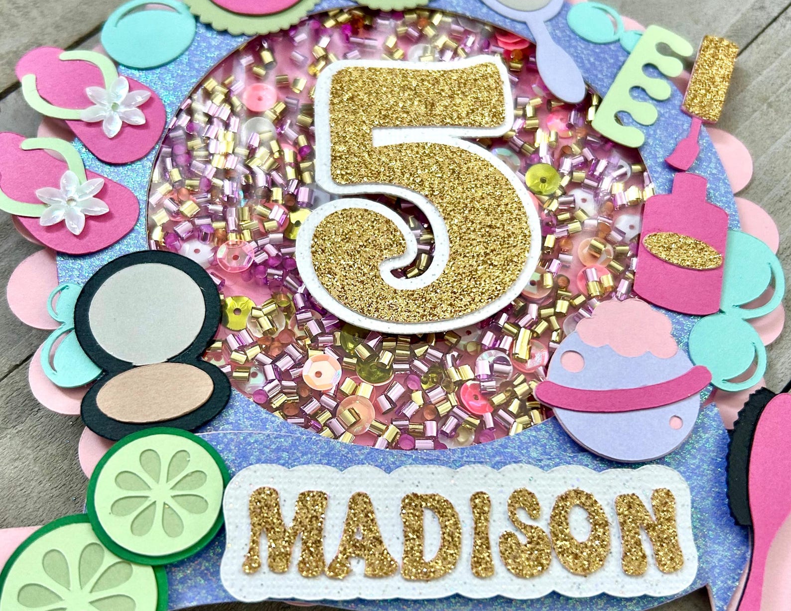Spa Themed Cake Topper, Spa Shaker Cake Topper, Salon Cake Topper ...