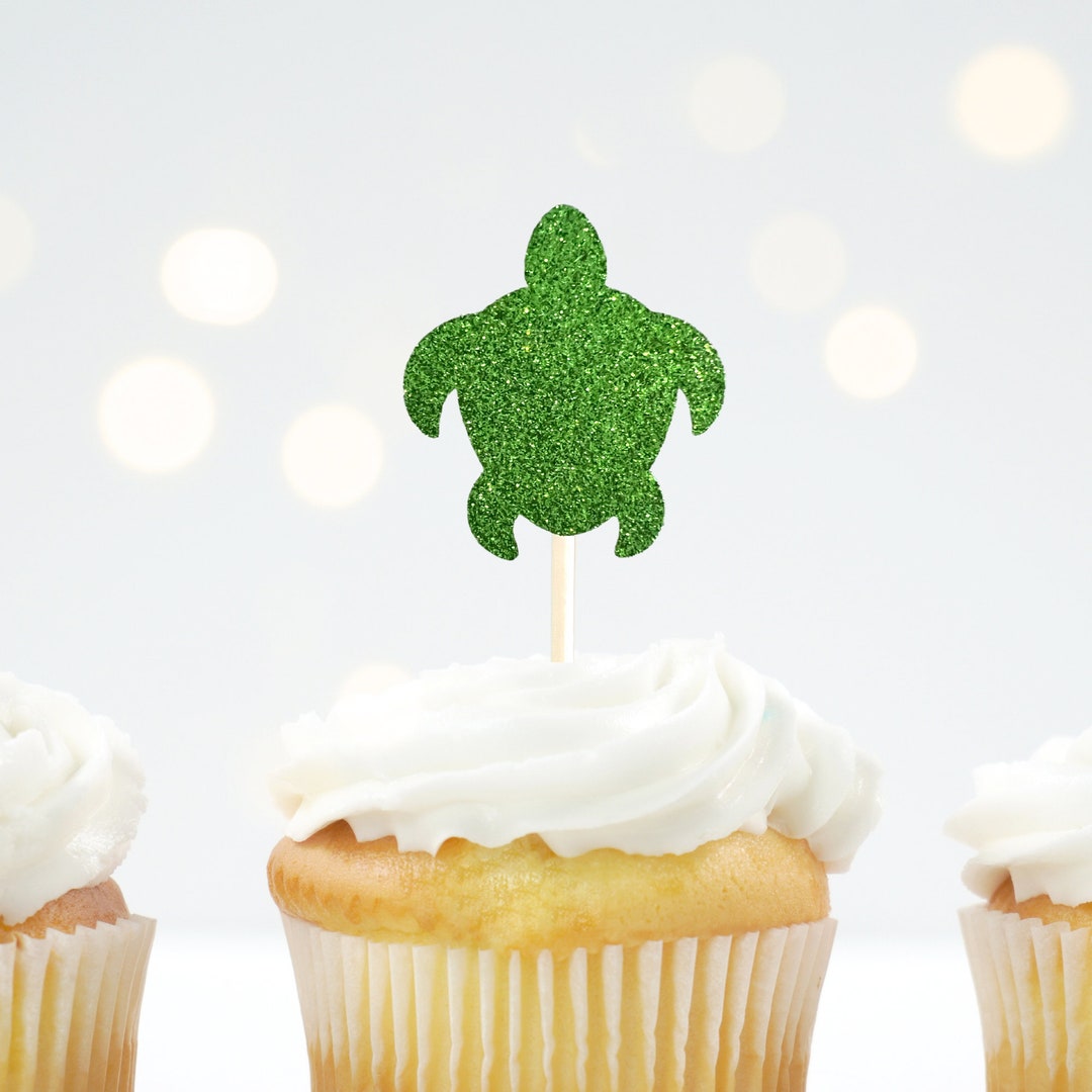 Sea Turtle Cupcake Topper Sea Turtle Theme Turtle Cupcake - Etsy