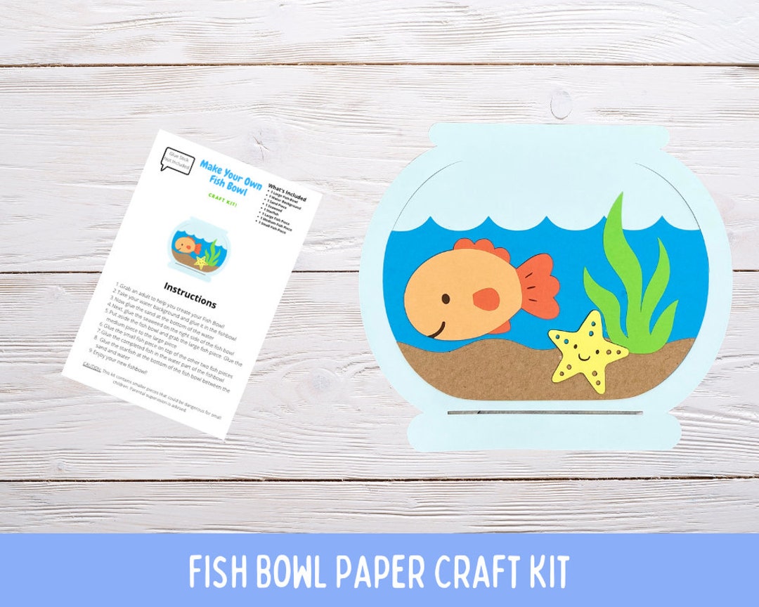 Fish Bowl Craft Kit, Kids Craft Kit, Paper Crafts, Kid's Craft, Fish ...