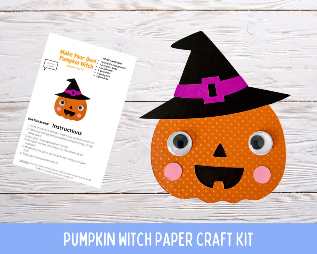 Pumpkin Witch Craft Kit, Kids Craft Kit, Paper Crafts, Kid's Craft ...