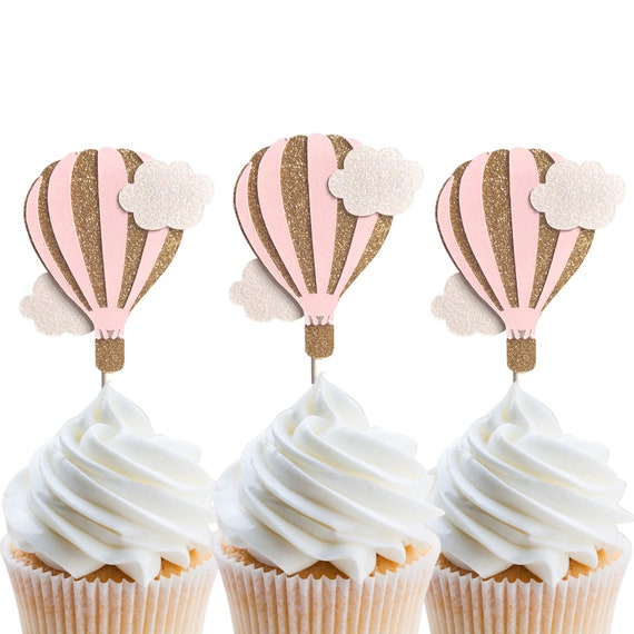 Hot Air Balloon Toppers Hot Air Balloon Cupcake Toppers - Etsy