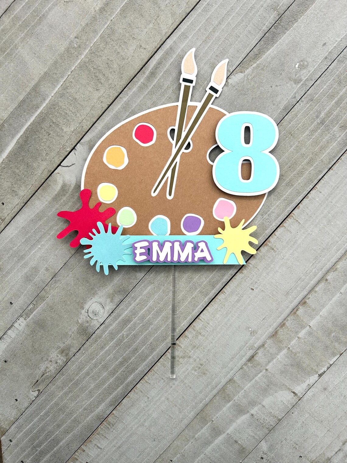 Art Party Cake Topper, Custom Cake Topper, Paint Pallet Cake Topper ...