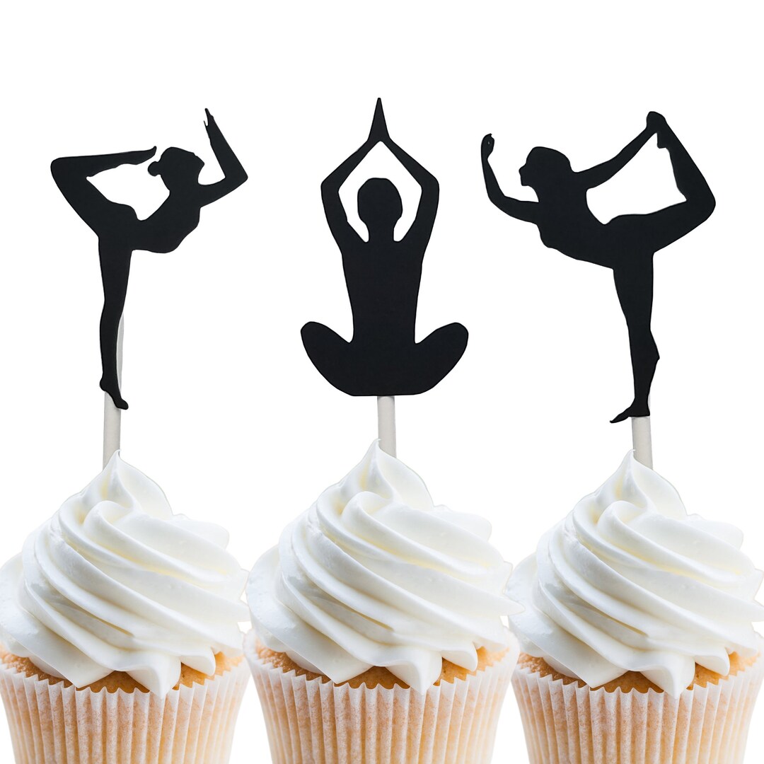 Yoga Cupcake Toppers, Yoga Poses, Yoga Toppers, Yoga Party, Yoga ...