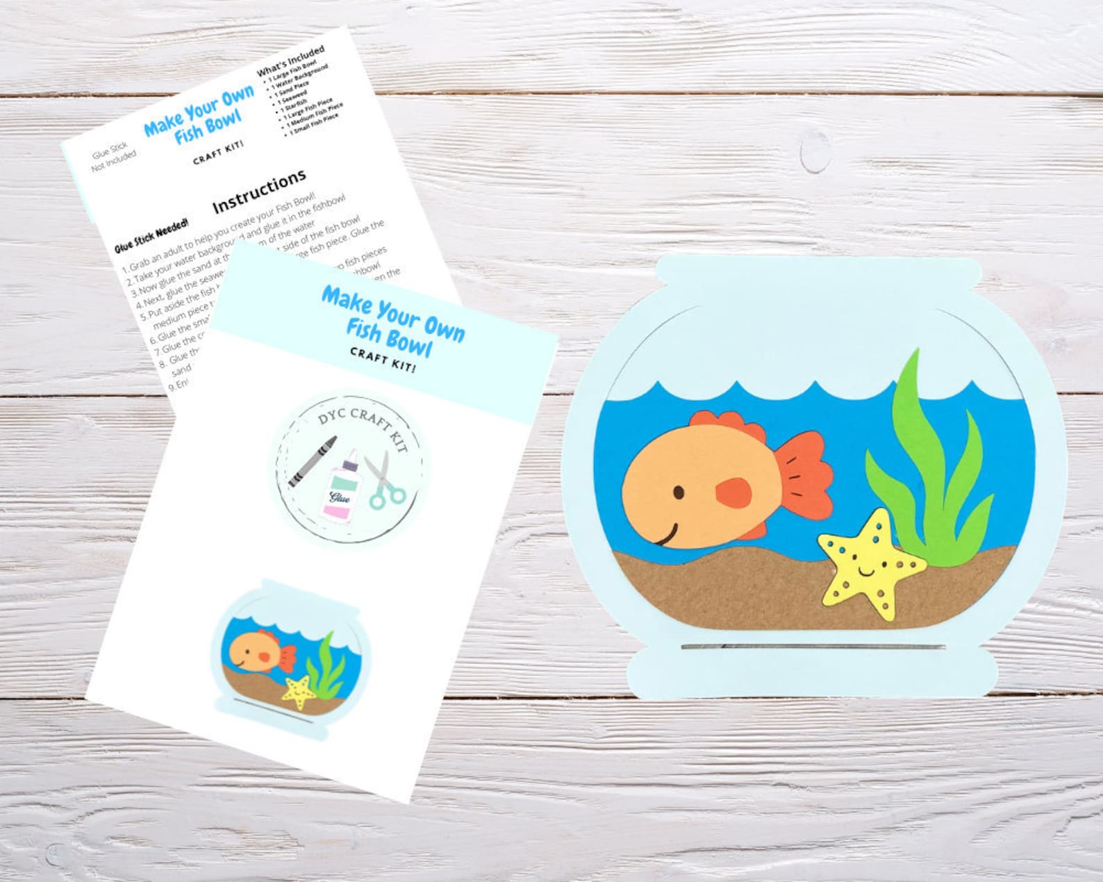 Fish Bowl Craft Kit Kids Craft Kit Paper Crafts Kid's - Etsy