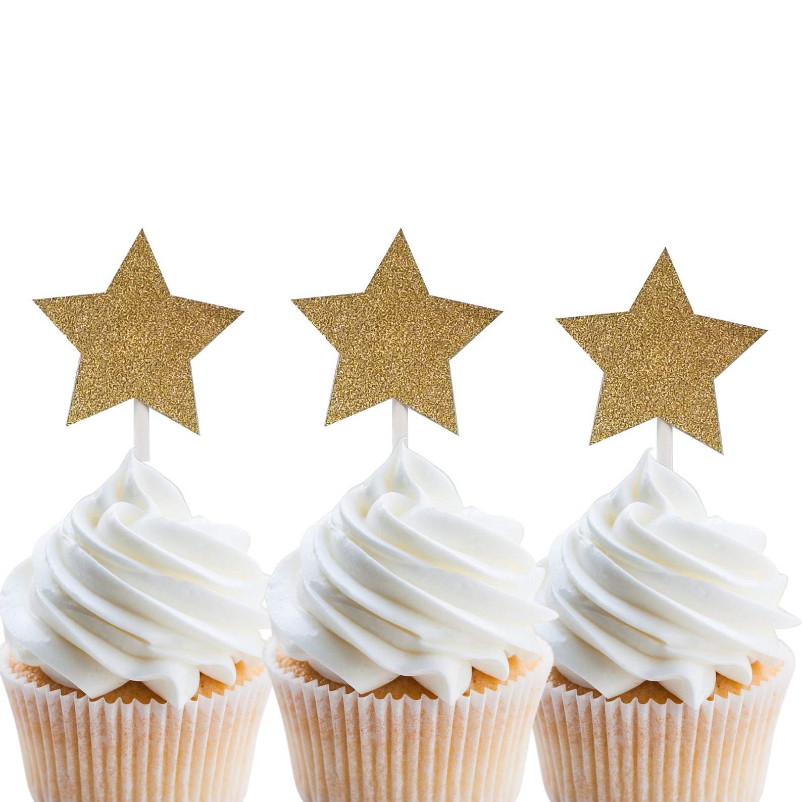 Sparkling Star Cupcake Toppers Cupcake Toppers Star Toppers - Etsy