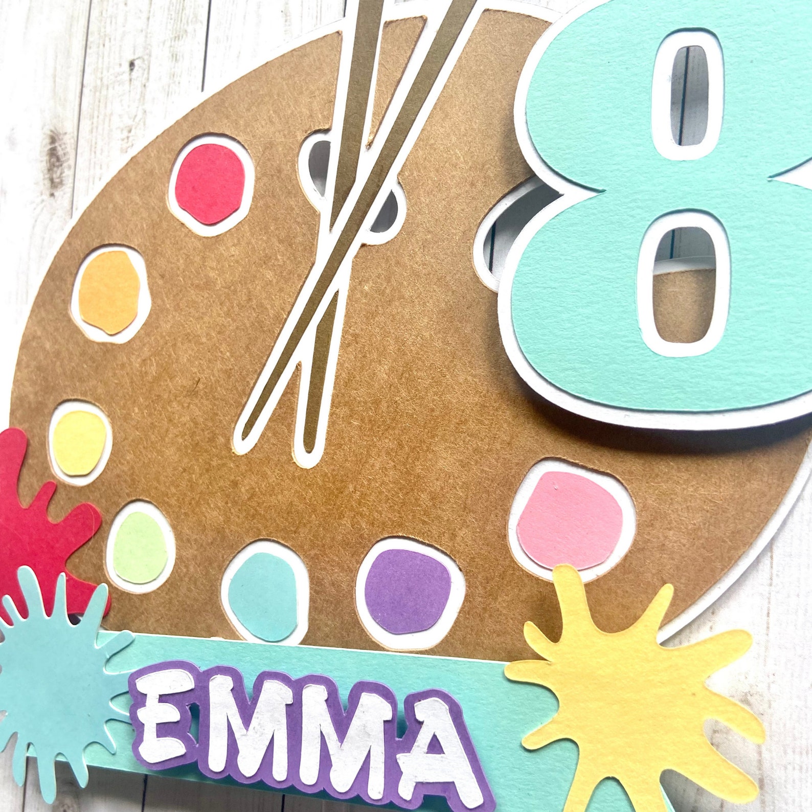 Art Party Cake Topper Custom Cake Topper Paint Pallet Cake - Etsy