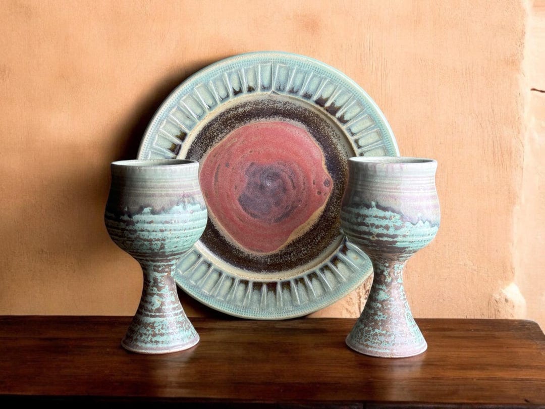 Communion Set - Two Goblets 7.5” Tall X 3” Wide at Rim - Large Fluted ...