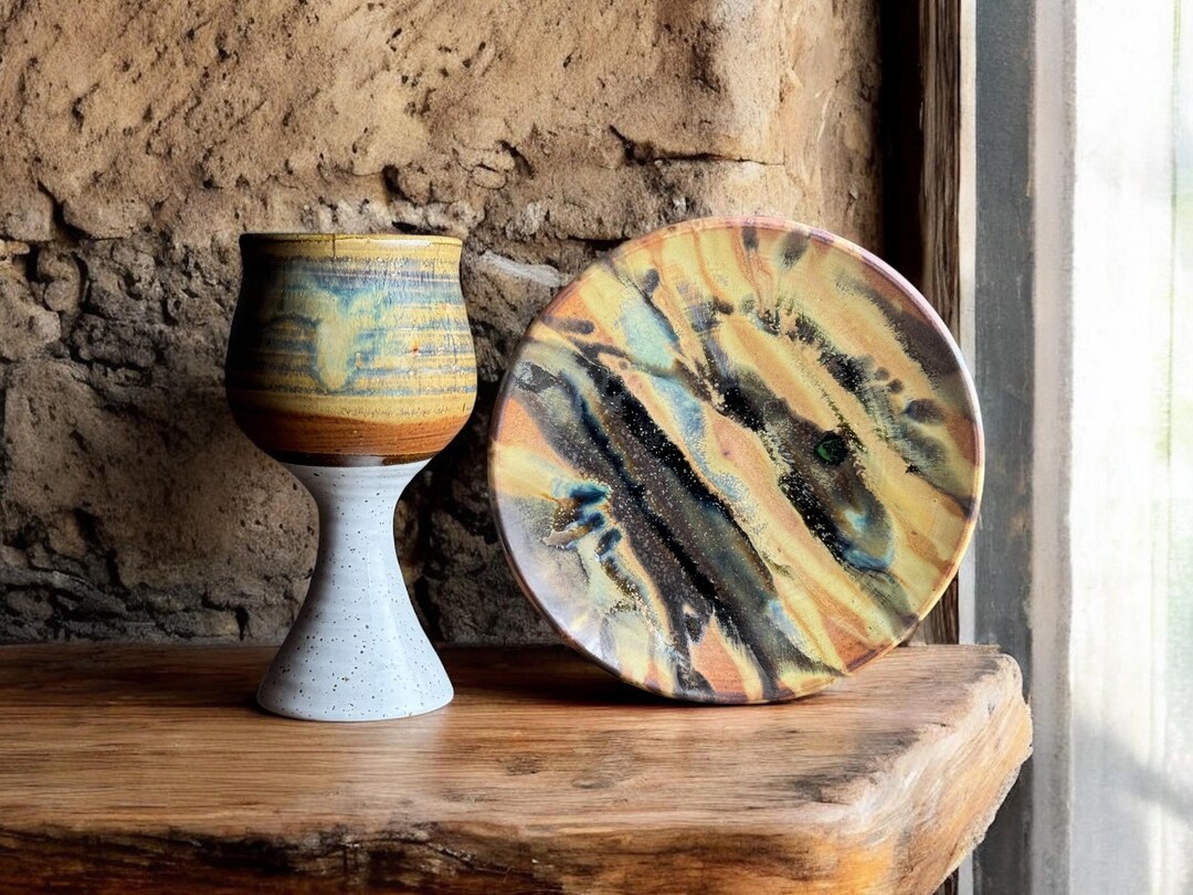Communion Set - Kent Harris Pottery - Goblet 7.5” Tall X 3” Wide at Rim ...