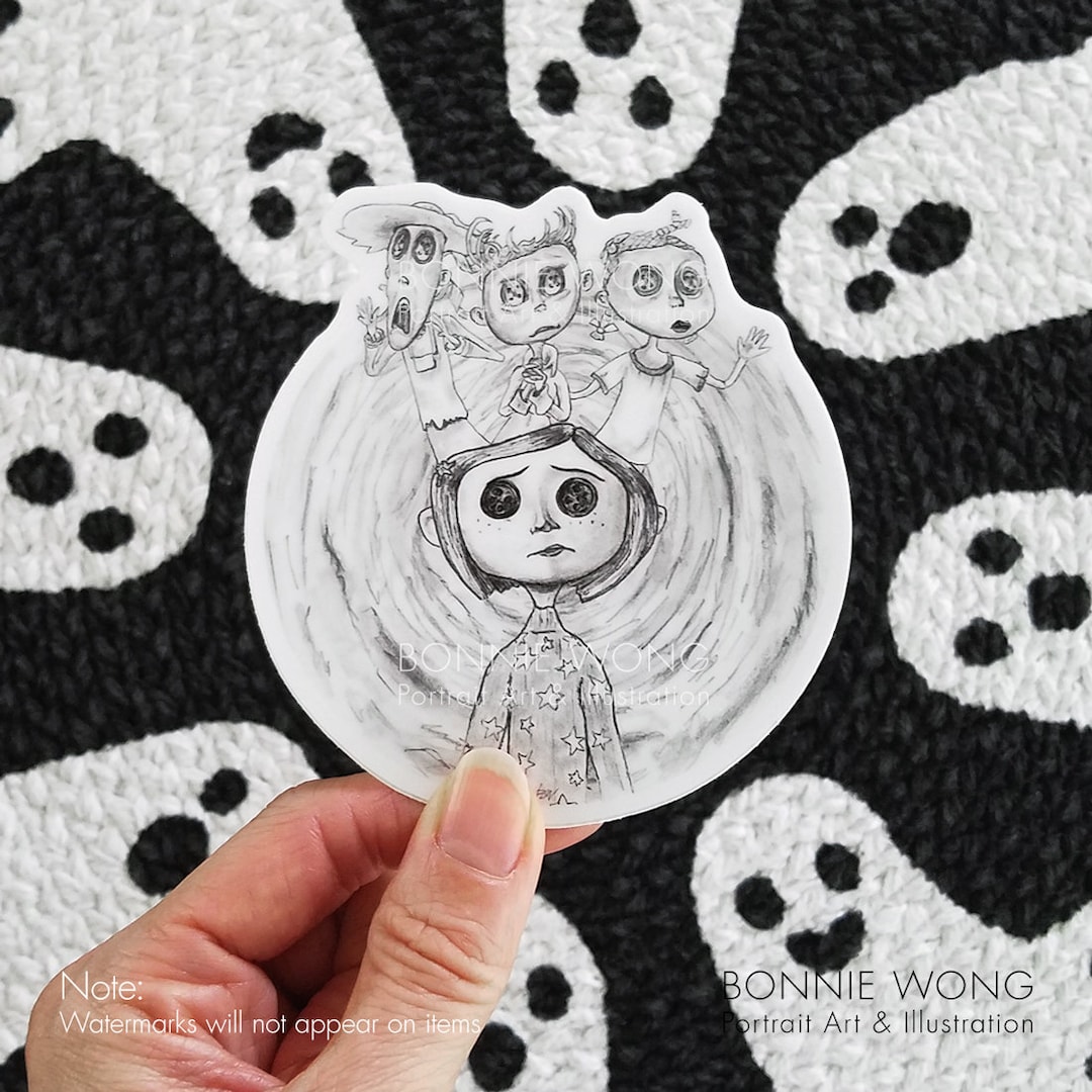 Coraline Sticker Ghost Children / Creepy Cute Horror Sticker / Laptop ...