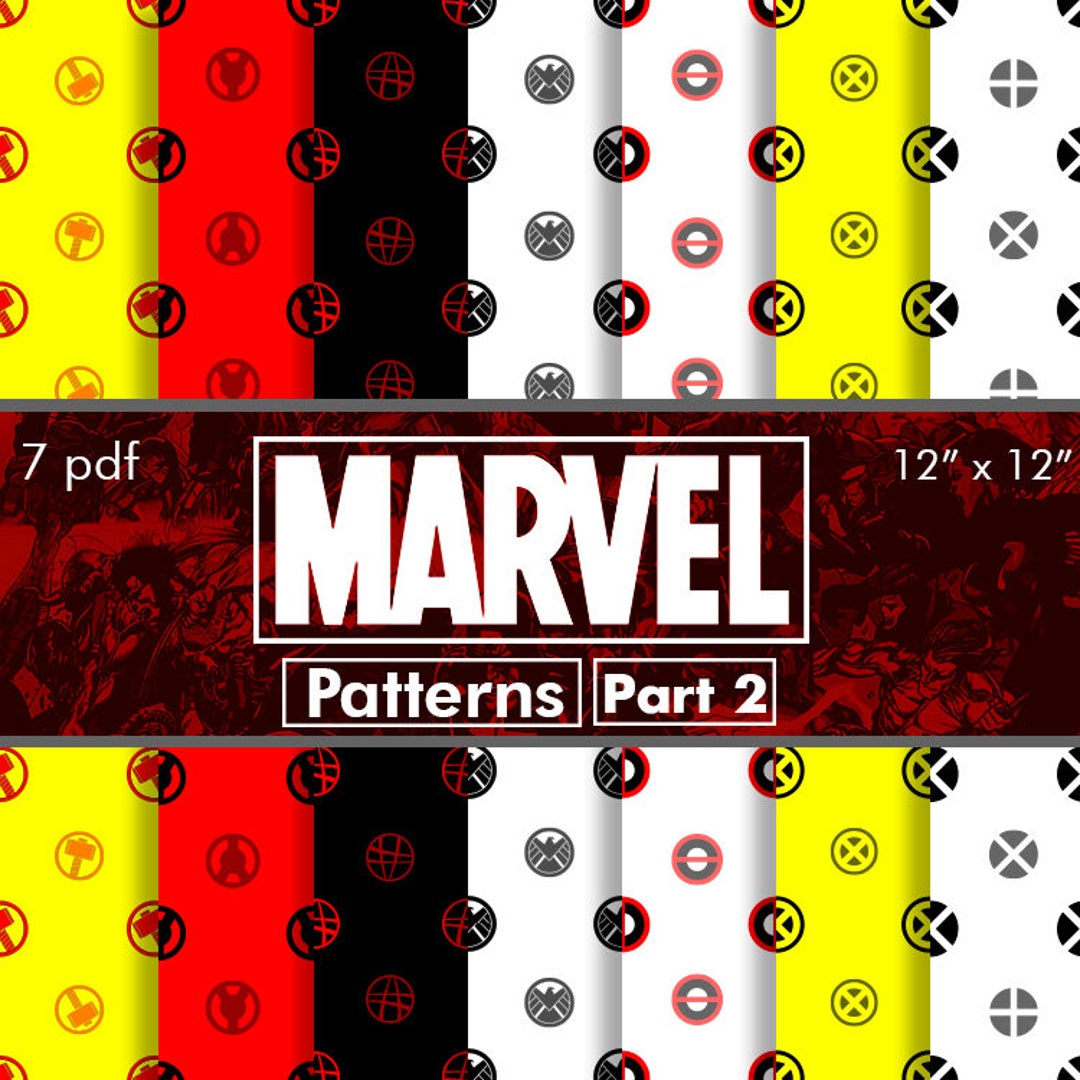 Marvel Heroes Digital Paper Pack, Marvel Patterns, Digital Paper Pack ...