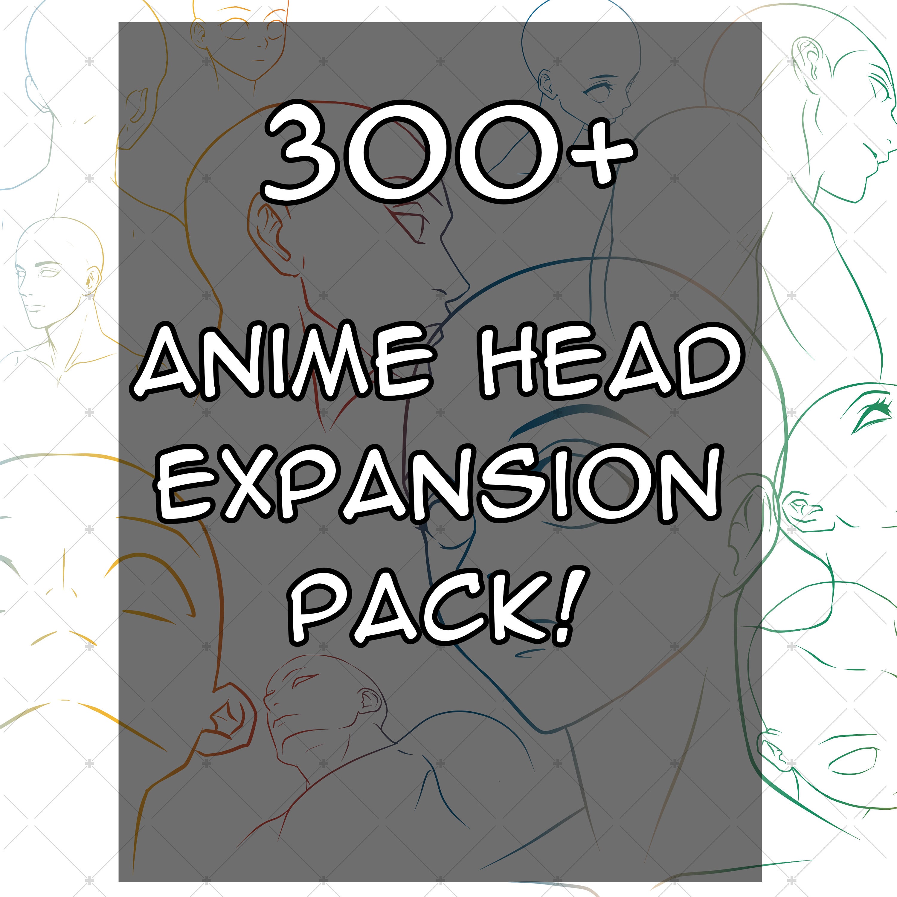 300 Anime Head Expansion Pack for Procreate CSP Male and - Etsy