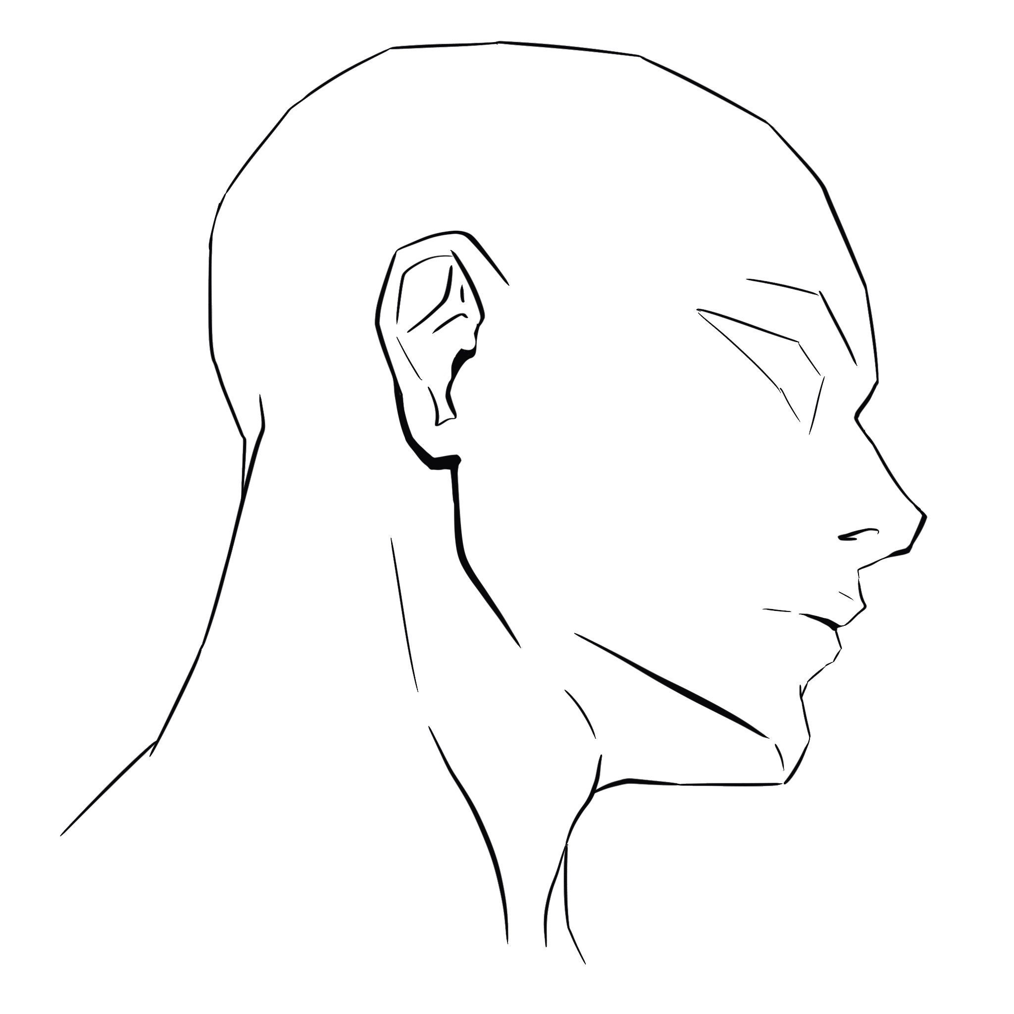 Anime Angry Face Side View