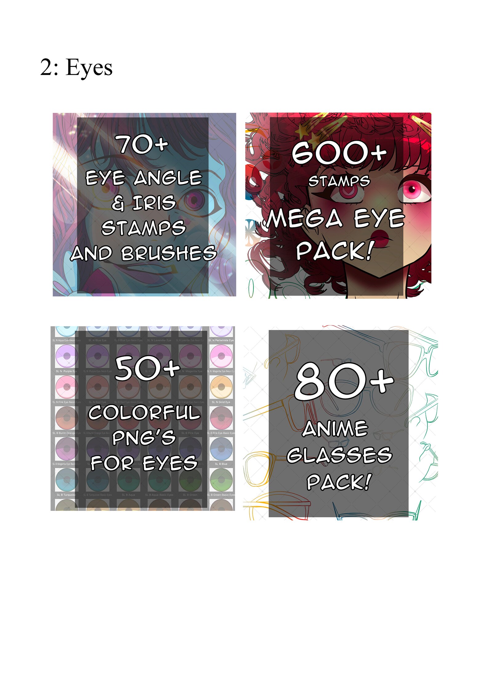 3000 Mega Anatomy Pack Anime Webtoon Anatomy Body Stamps and Brushes ...