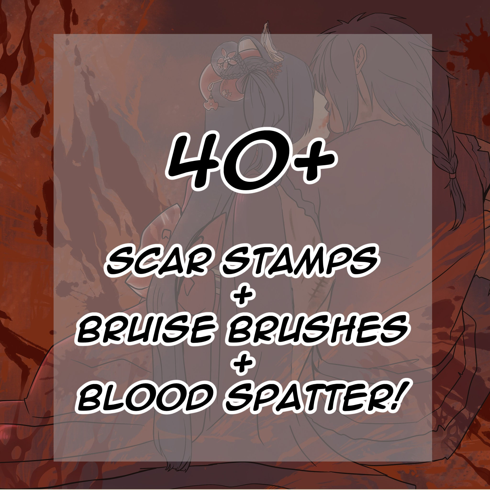 Blood Splatter/ Scar/ Bruises Stamp Pack for Procreate! - Etsy