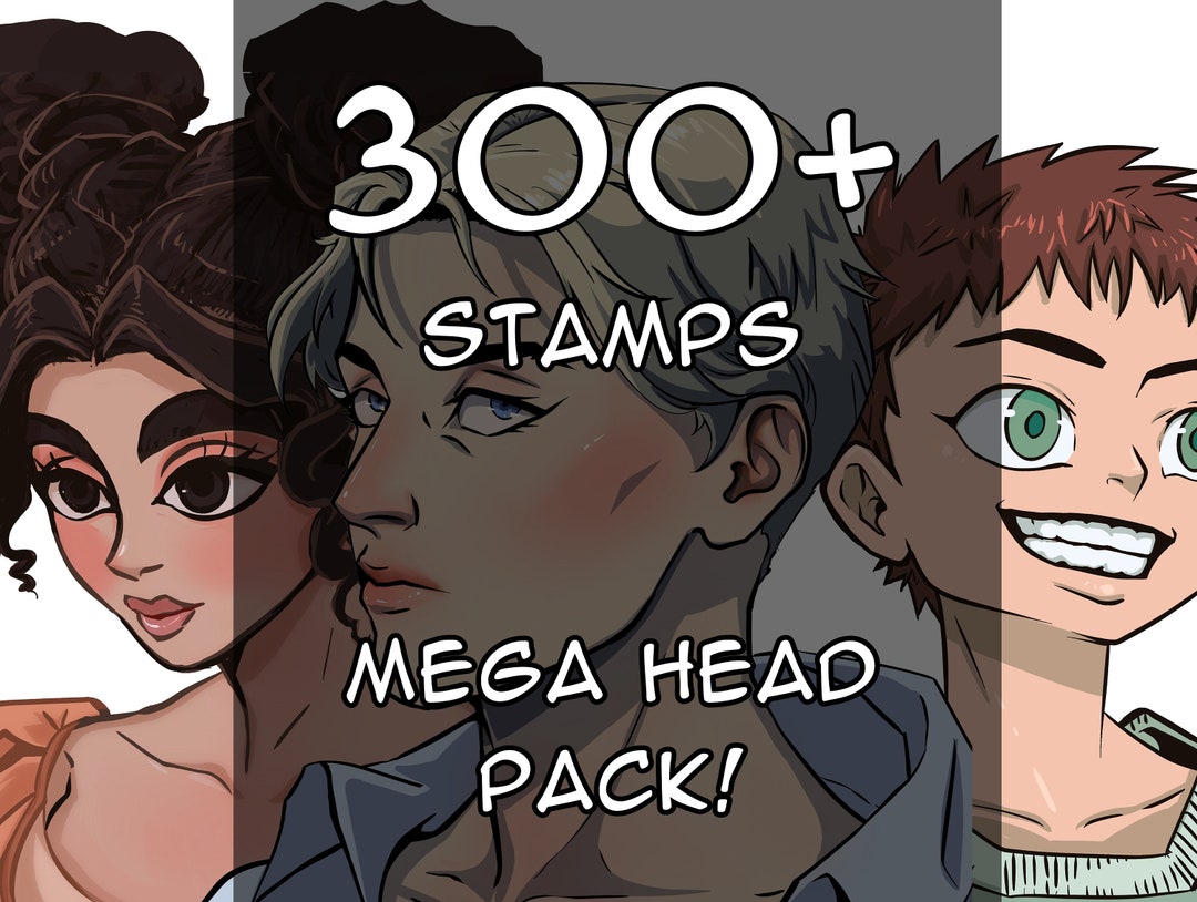 300+ Anime Head Expansion Pack for Procreate, CSP! Male and Female ...