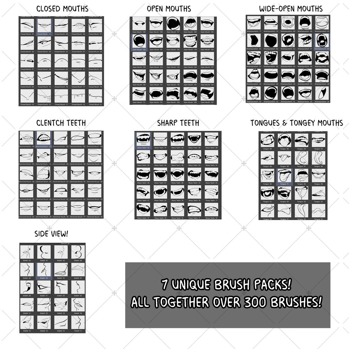 350+ Anime Mouth Pack for Procreate and CSP! Anime Teeth, Tongue ...