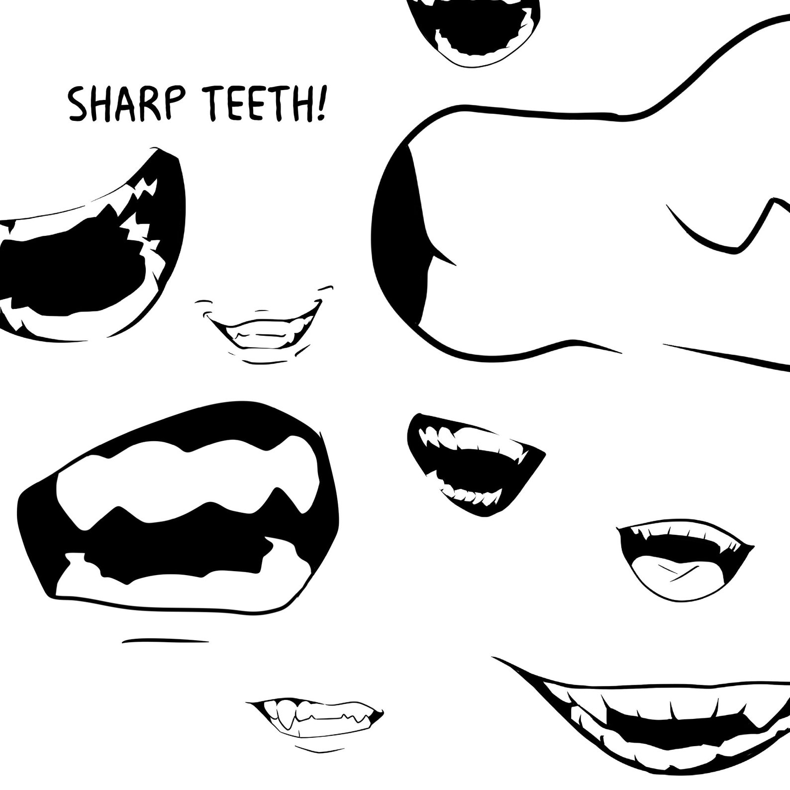350+ Anime Mouth Pack for Procreate and CSP! Anime Teeth, Tongue ...