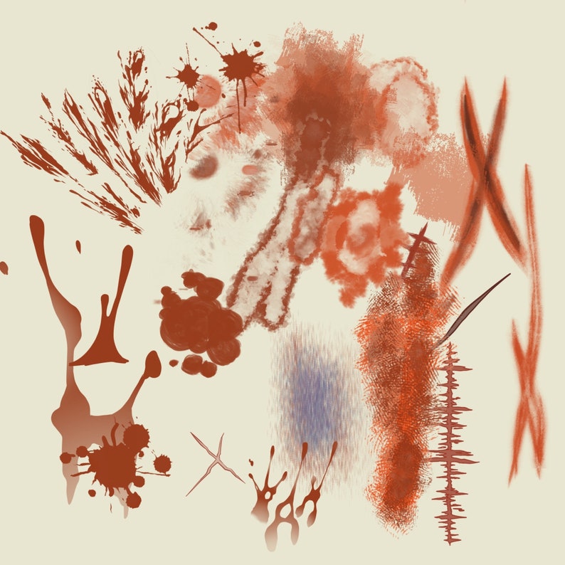 Blood Splatter/ Scar/ Bruises Stamp Pack for Procreate! - Etsy