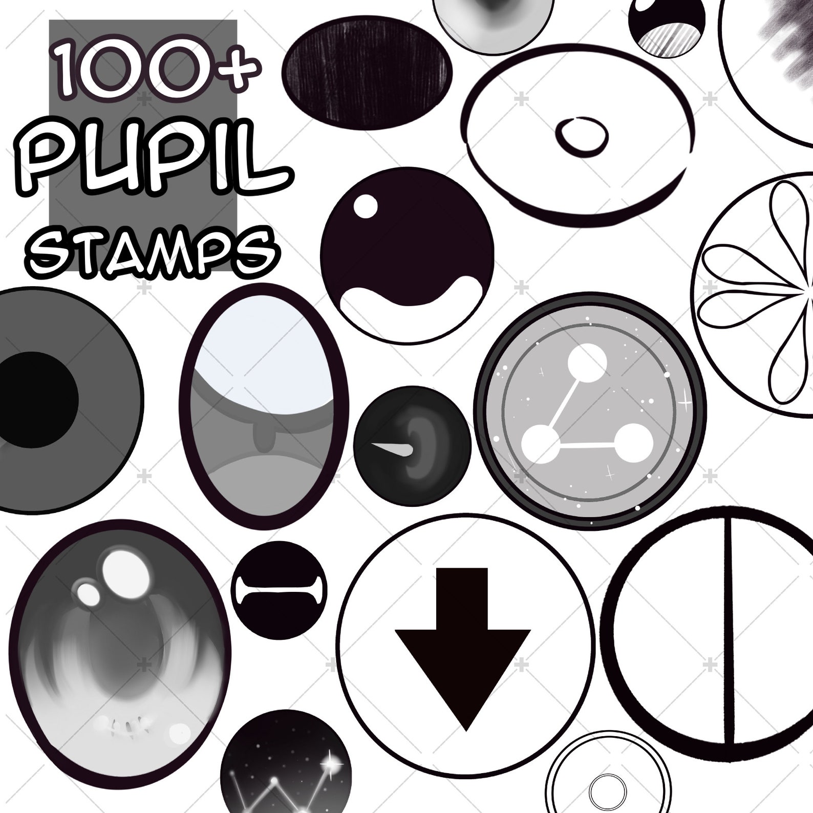 600+ Mega Eye Pack for Procreate and CSP! Anime, Manga, Cartoon Easy ...