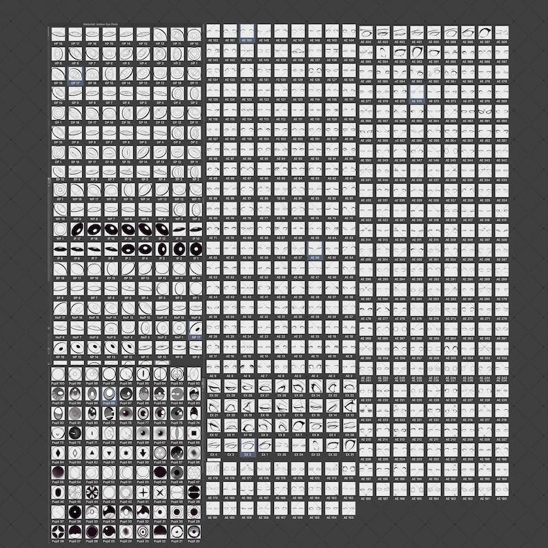 600 Mega Eye Pack for Procreate and CSP Anime, Manga, Cartoon Easy ...