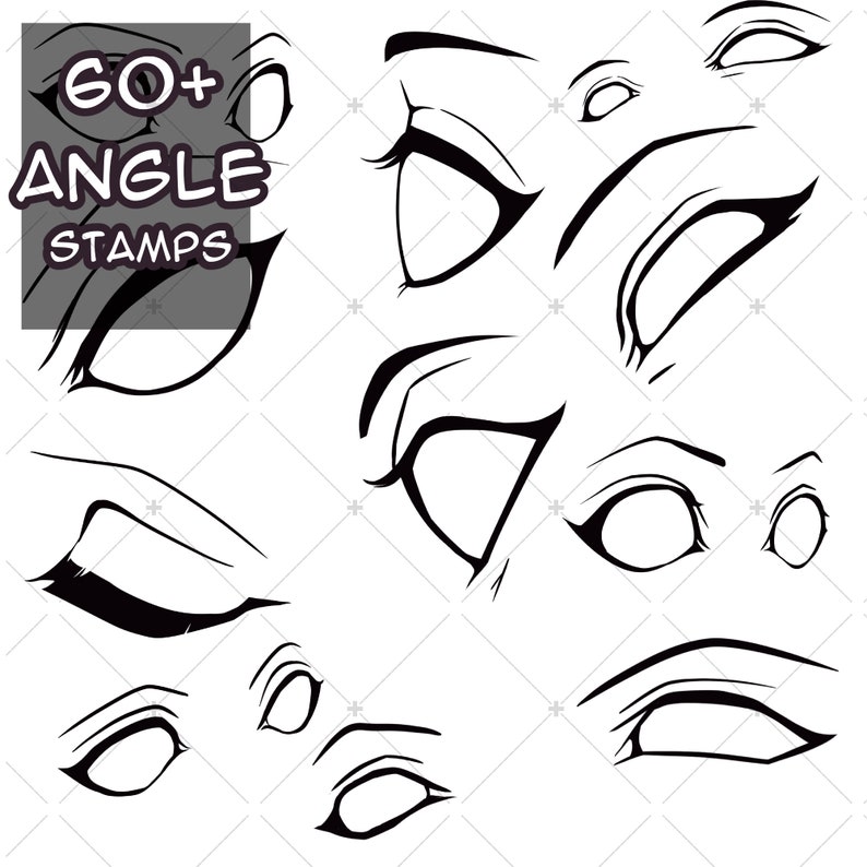 600+ Mega Eye Pack for Procreate and CSP! Anime, Manga, Cartoon Easy ...