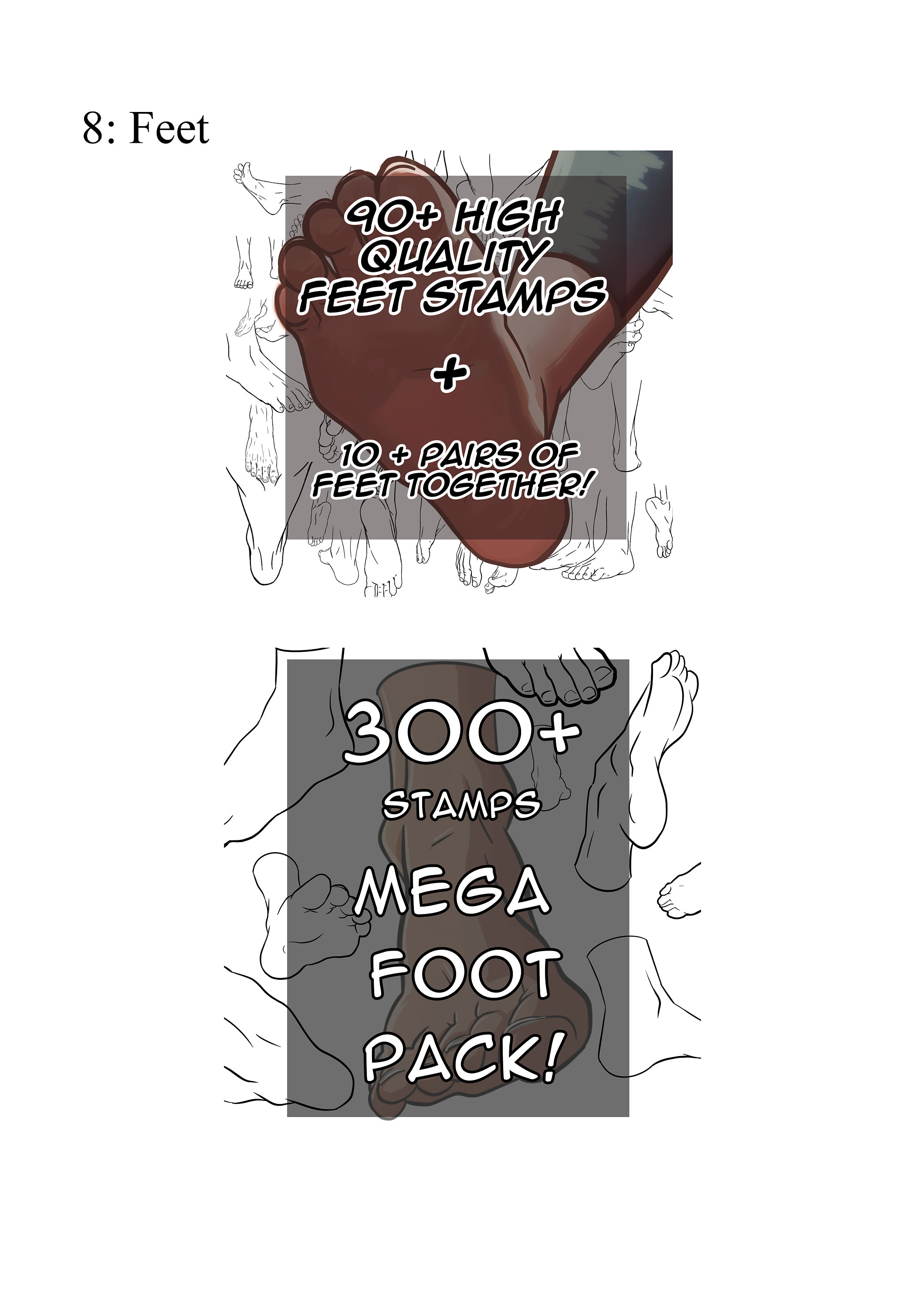 3000 Mega Anatomy Pack Anime Webtoon Anatomy Body Stamps and Brushes ...