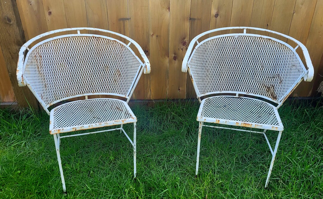 Patio Chairs Woodard Mesh Barrel Back - Etsy