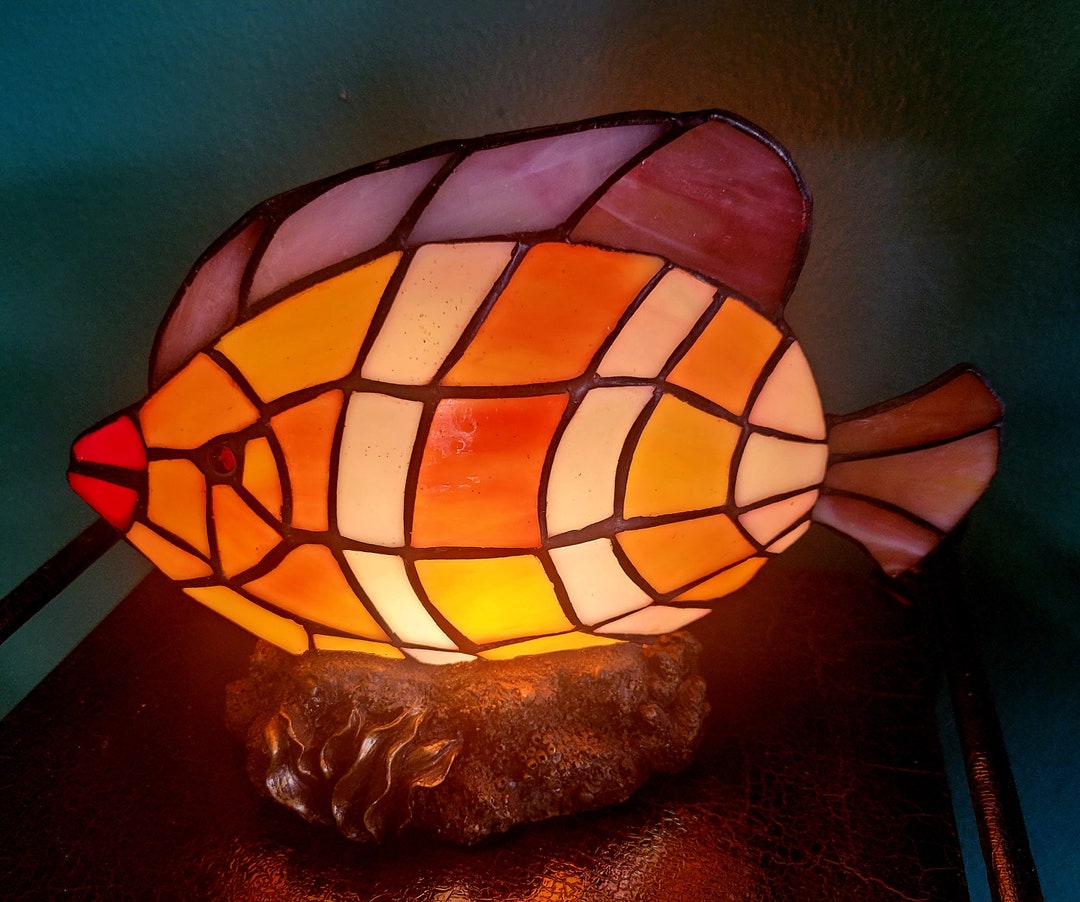 Lamp Tiffany Style Stained Glass Clown Fish - Etsy